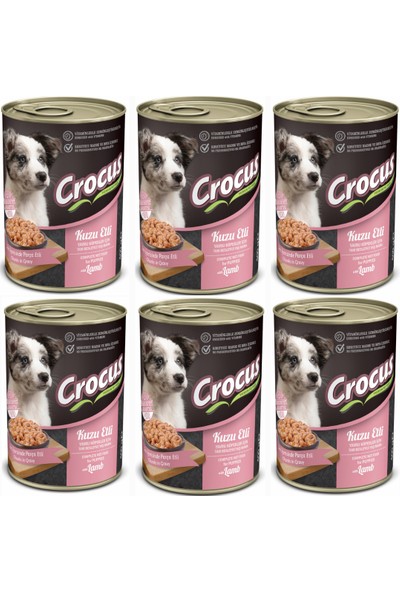 Crocus Yavru Köpek Kuzu Etli Yaş Mama 6X400G Crocus Yavru Köpek Kuzu Etli Yaş Mama 6X400G