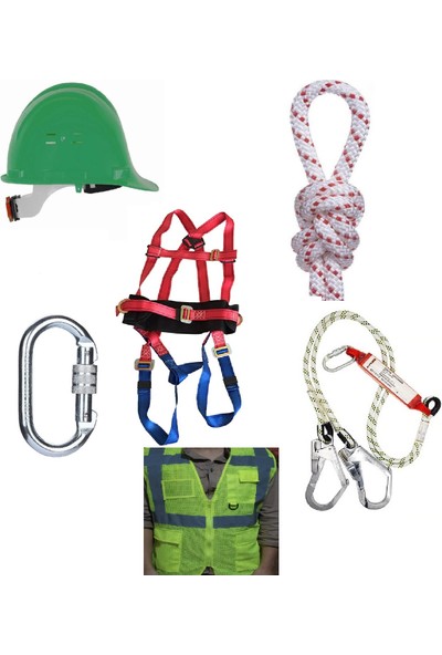 Proithalat Full Set - Iş Güvenlik Seti - Emniyet Kemeri- Lanyard- Baret- Yelek- Halat- Karabina Proithalat Full Set - Iş Güvenlik Seti - Emniyet Kemeri- Lanyard- Baret- Yelek- Halat- Karabina