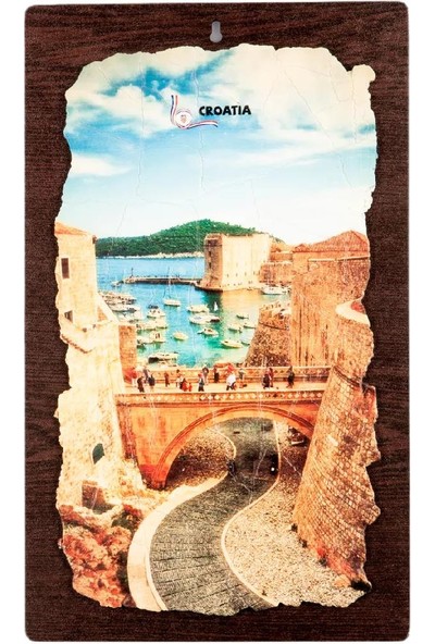 Dünyadan Hediyeler Hırvatistan Temalı Ahşap Fresco Tablo