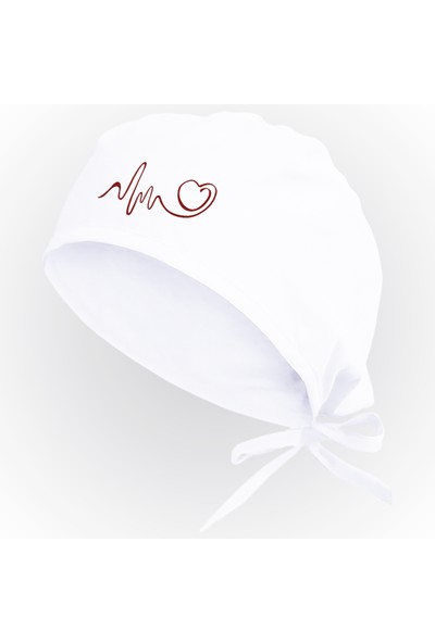 Tasarım Trend Kurdele Kalp Özel Tasarım Doktor Bonesi Hemşire Bonesi Beyaz