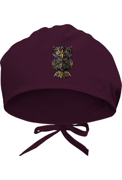 Tasarım Trend Dijital Baskılı Kızgın Baykuş Cerrahi Bone - Doktor Ve Hemşire Bonesi Hastane Bonesi