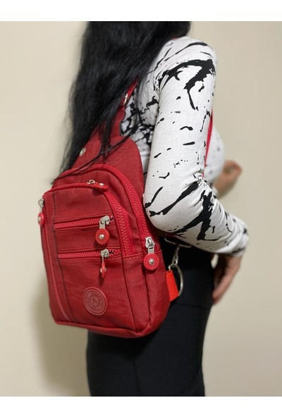 Mekkan Moda Unisex Kırmızı Renk Fermuarlı Çapraz Göğüs ve Sırt Çantası Mekkan Moda Unisex Kırmızı Renk Fermuarlı Çapraz Göğüs ve Sırt Çantası