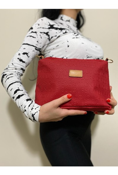 Mekkan Moda Kadın Kırmızı Renk Ikı Bolmeli Fermuarlı El ve Omuz Çapraz Çantası Mekkan Moda Kadın Kırmızı Renk Ikı Bolmeli Fermuarlı El ve Omuz Çapraz Çantası