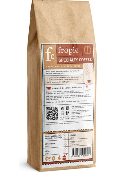 Cooperative De Salgar, Kolombiya, Kavrulmuş Çekirdek Kahve