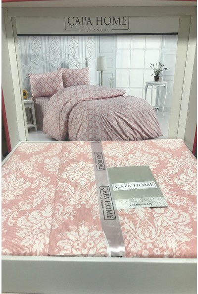 Damask Pudra Çift Kişilik Nevresim Takımı