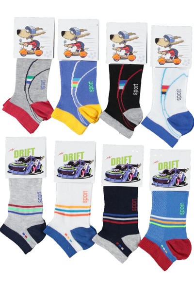 Katmirra Erkek Çocuk Patik Çorap 8'li Katmirra Erkek Çocuk Patik Çorap 8'li