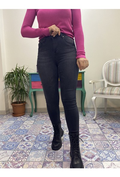 Kadın Kot Pantolon Füme