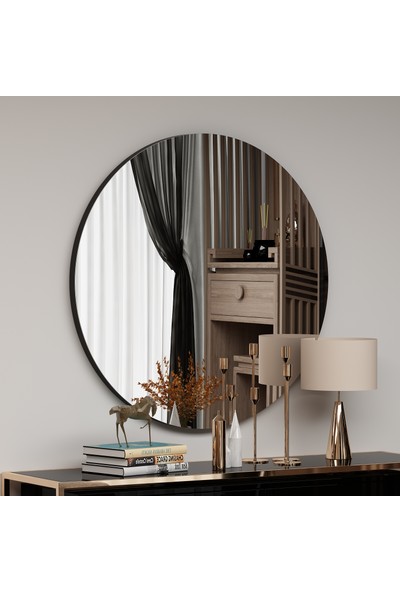 Mone Siyah Yuvarlak Ayna 70CM SS008 Mone Siyah Yuvarlak Ayna 70CM SS008
