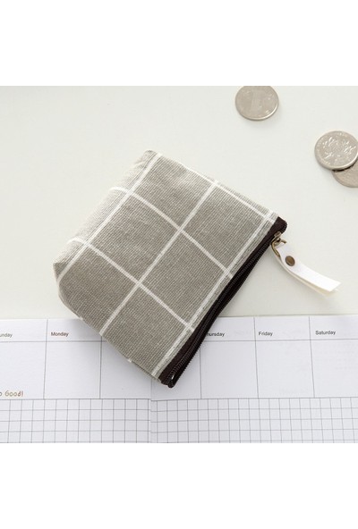 Easy Home Kadın Çiçek Ekose Fermuar Kılıfı Küçük Cüzdan (Yurt Dışından)