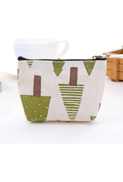 Easy Home Kadın Çiçek Ekose Fermuar Kılıfı Küçük Cüzdan (Yurt Dışından)