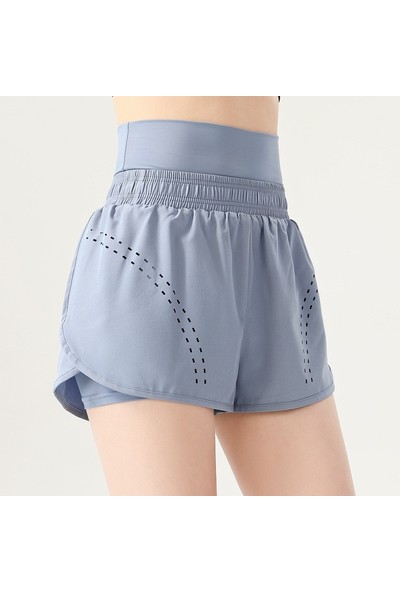 Lanbo Kadın Yüksek Bel Nefes Alabilir Yoga Şortu - Mavi (Yurt Dışından) Lanbo Kadın Yüksek Bel Nefes Alabilir Yoga Şortu - Mavi (Yurt Dışından)