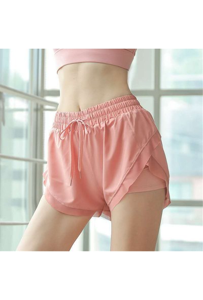 Lanbo Kadın Yüksek Bel Nefes Alabilir Yoga Şortu - Pembe (Yurt Dışından) Lanbo Kadın Yüksek Bel Nefes Alabilir Yoga Şortu - Pembe (Yurt Dışından)