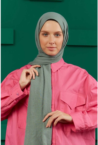 Modakaşmir Kraş Pamuk Şal Soft Yeşili