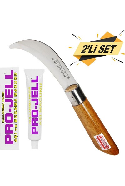 Badem10 Ergenay Aşı Bıçağı Eğri Uçlu Bağ Bıçağı Ara Çakı + Aşı Macunu (2'li Set) Badem10 Ergenay Aşı Bıçağı Eğri Uçlu Bağ Bıçağı Ara Çakı + Aşı Macunu (2'li Set)