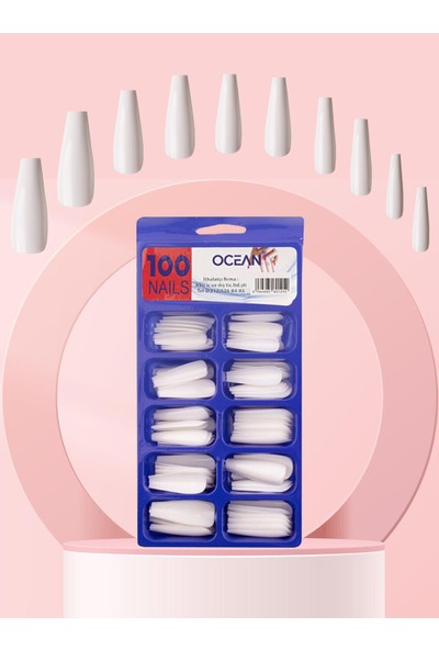 Ocean Balerin 100LÜ Takma Tırnak NO:232 Kesilebilir Törpülenebilir Oje Sürülebilir