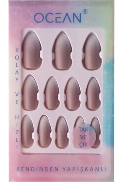 Ocean Takma Tırnak Kendinden Yapışkanlı,tak ve Çık Badem