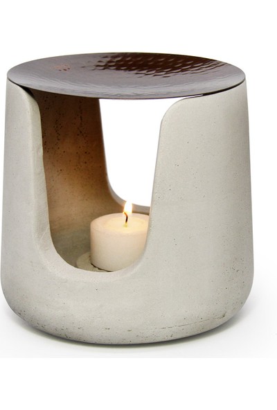 Coho Concre Antique Dövme Bakır Kaseli Boz Aromaterapi Buhurdanlık