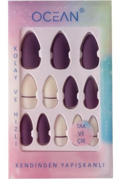 Ocean Takma Tırnak Kendinden Yapışkanlı,tak ve Çık Badem