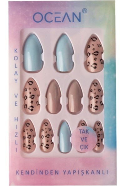 Ocean Takma Tırnak Kendinden Yapışkanlı,tak ve Çık Badem