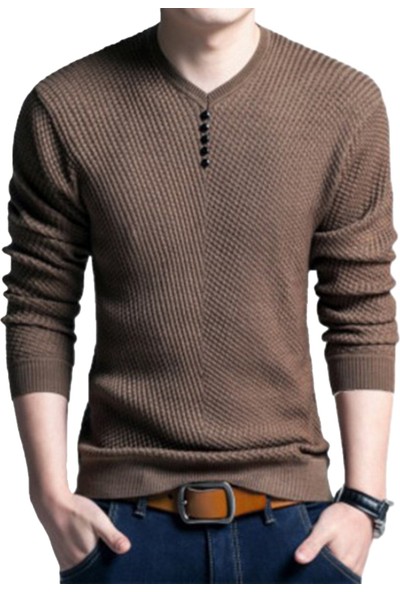 Farfi Erkek Uzun Kollu Katı Renk Streetwear (Yurt Dışından)