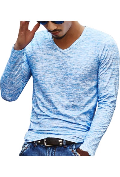 Farfi Erkek Katı Renk Nem Emici Rahat Uzun Kollu Streetwear (Yurt Dışından)