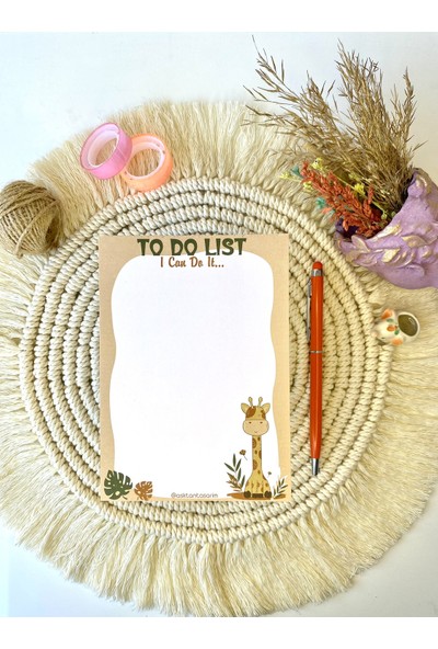 Aşktan Basım Hizmetleri Zürafa To Do List Bloknot 10X14 Aşktan Basım Hizmetleri Zürafa To Do List Bloknot 10X14