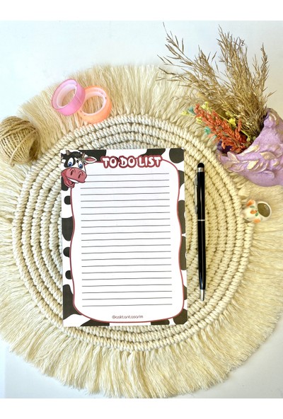 Aşktan Basım Hizmetleri Inek To Do List Bloknot 10X14 cm Aşktan Basım Hizmetleri Inek To Do List Bloknot 10X14 cm