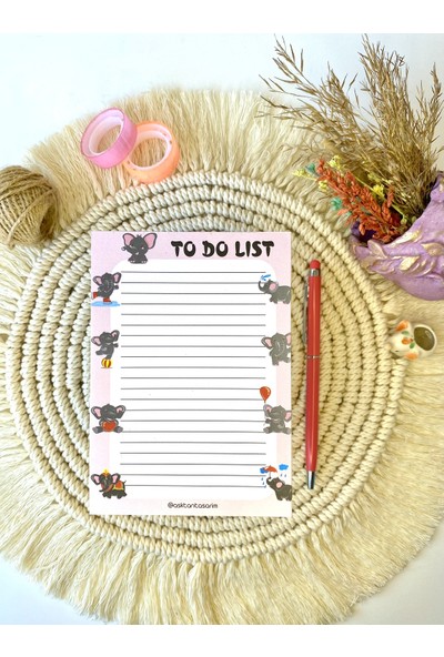 Aşktan Basım Hizmetleri Fil To Do List Bloknot 10X14 cm Aşktan Basım Hizmetleri Fil To Do List Bloknot 10X14 cm