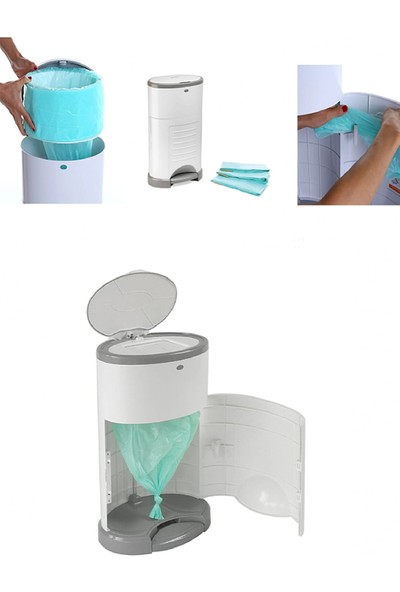 Korbell 15/16LT Uyumlu Yerli Malı - Bebek Bezi Poşeti - 3 Paket - 900 Bez Kapasiteli Çöp Poşet