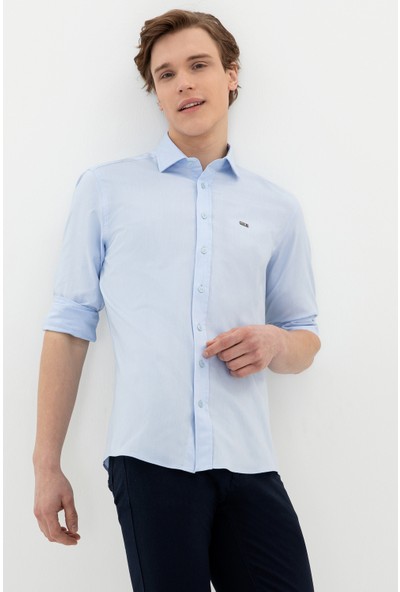 Mavi Gömlek Uzunkol Basic 50249495-VR003