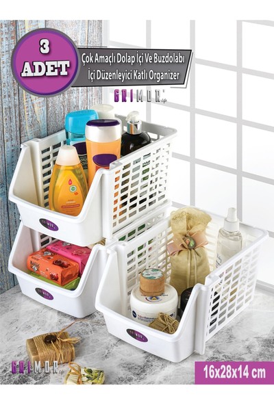 Blue Çarşım 3 Adet Çok Amaçlı Dolap Içi ve Buzdolabı Içi Düzenleyici Katlı Organizer Blue Çarşım 3 Adet Çok Amaçlı Dolap Içi ve Buzdolabı Içi Düzenleyici Katlı Organizer