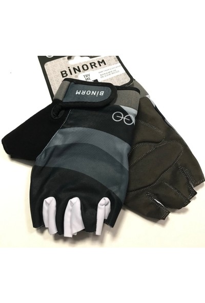 Binorm Eldiven Kısa - Siyah Gri - S Beden