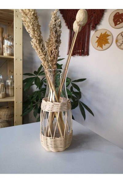 Rattan Doğal Bambu Vazo Rattan Doğal Bambu Vazo