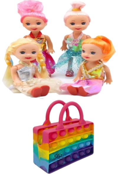 Hyd Popit Mini Çanta ve 4'lü Mini Oyuncak Parmak Bebek Set Hyd Popit Mini Çanta ve 4'lü Mini Oyuncak Parmak Bebek Set