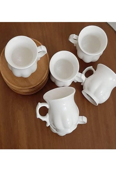 Blue Çarşım Bambu Tabaklı 12 Parça 6'lı Kahve Fincan Takımı