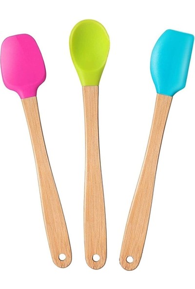 Cook Case 3'lü Bambu Spatula Servis Seti Renkli Cook Case 3'lü Bambu Spatula Servis Seti Renkli