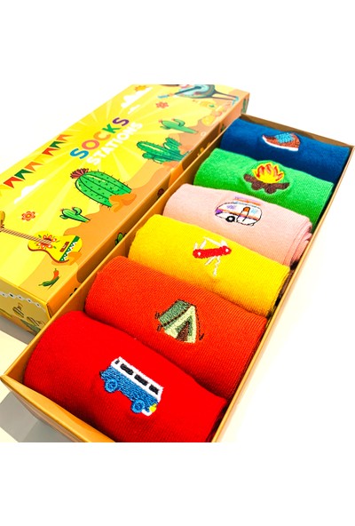 Desenli Çorap ve Renkli Çorap Kutusu Patik Çorap-Nakışlı Çorap-Meyveli Çorap 6'lı Çorap Seti Desenli Çorap ve Renkli Çorap Kutusu Patik Çorap-Nakışlı Çorap-Meyveli Çorap 6'lı Çorap Seti
