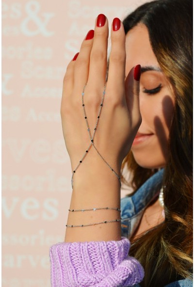 Sacce Scarves&Accessories Pırıltılı Ince Zincir Şahmeran Gümüş Renk Sacce Scarves&Accessories Pırıltılı Ince Zincir Şahmeran Gümüş Renk