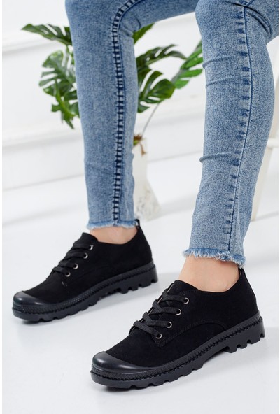 Modanın Frekansı Nore Spor Ayakkabı Siyah Süet