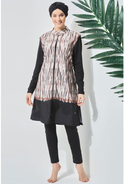 C&city Uzun Tam Kapalı Tesettür Mayo C13062 Siyah