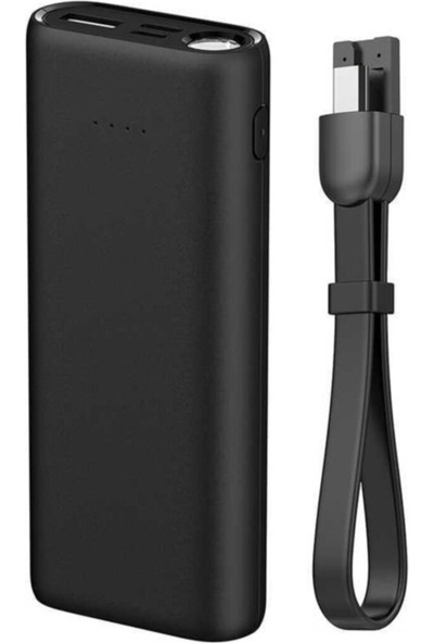 Dolia 10000 Mah Micro El Feneri Kendi Kablolu Powerbank Dolia 10000 Mah Micro El Feneri Kendi Kablolu Powerbank