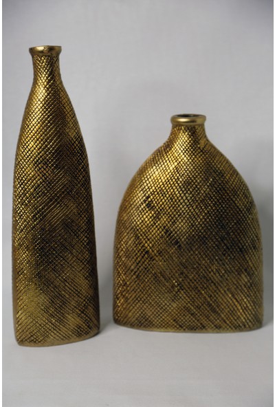 Melodi Aksesuar Bronz Işıltılı Ikili Vazo Seti Melodi Aksesuar Bronz Işıltılı Ikili Vazo Seti