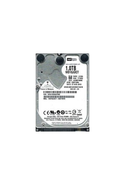 WD Western Digital Av-25 Mobile 2.5'' 1 Tb Sata Iı Hard Disk (WD10JUCT) WD Western Digital Av-25 Mobile 2.5'' 1 Tb Sata Iı Hard Disk (WD10JUCT)