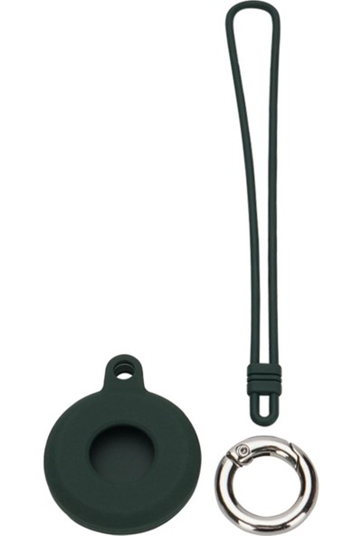 Silikon Kılıf Yumuşak Apple Airtags Için Şok Emici Koruyucu Kol Kabuk Koyu Yeşil