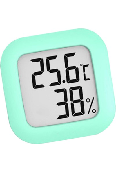 Dijital Termometre Higrometre LCD Nem Ölçer Odası Elektronik Metre Ev Yeşil Dijital Termometre Higrometre LCD Nem Ölçer Odası Elektronik Metre Ev Yeşil