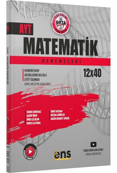 Ens Yayınları AYT Matematik 12 x 40'lı Denemeleri Ens Yayınları AYT Matematik 12 x 40'lı Denemeleri