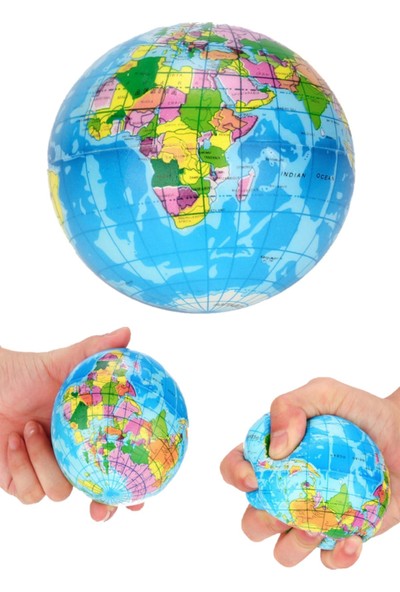 Roseroi Dünya Desenli Stres Topu