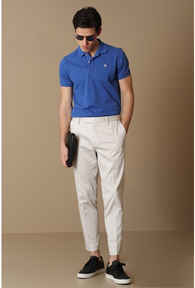 Lufian Flor Smart Erkek Chino Pantolon Slim Fit Gri