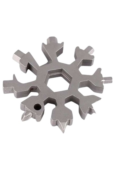 Kitchen Beauty Çok Fonksiyonlu Paslanmaz Çelik Anahtar Alyan Takımı ve Anahtarlık Kar Tanesi Alyan Takımı Hex Key 19 Fonksiyon