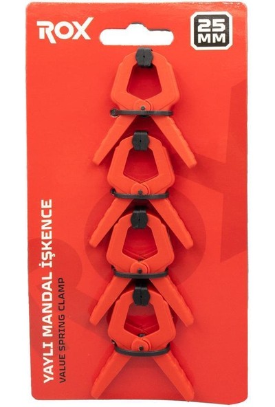 Rox 0146 Yaylı Mandal Tip Kıskaç Işkence 25 mm (4 Lü)